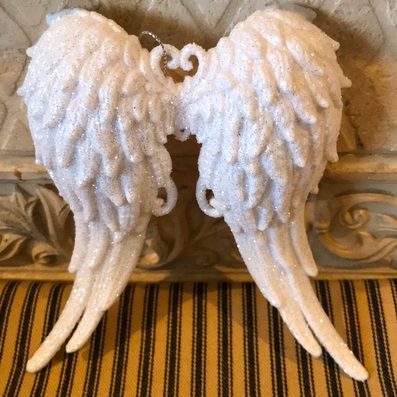 Lavish Home | Holiday | Nwt White Glitter Angel Wing Ornament 6 | Poshmark